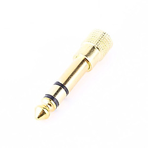 6.5mm Male to 3.5mm Female Stereo Adapter Headphone Audio Plug Jack Converter for Headphone Headset Microphone Amplifier Mixer - Gold