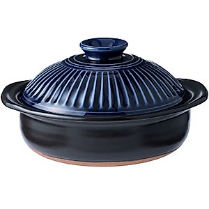 Ginpo Pottery Chrysanthemum Earthenware Pot, Banko Ware (No. 7 / Lapis/for 2 People), Next Generation Earthenware Pot to Brighten Your Table" Stylish, Direct Fire