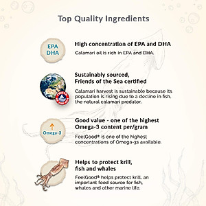 Dr. Dobias - Feelgood Omega Oil for Dogs, Calamari Oils, Non-Fish Liquid Omega 3 Fatty Acids for Dogs, for Coat, Joint & Immune Health, 6.7 fl Oz