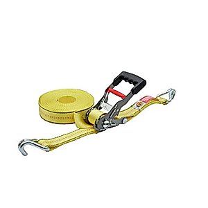 PROGRIP 310800 Heavy Duty Ratchet Tie Down with Large Bar Handle and Webbing Strap: J-Hooks, 40'x 2"