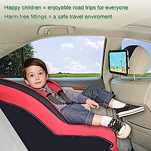 TFY Car Mount Universal Car Headrest Mount Holder with Silicon Holding Net Compatible with Both 4.5-6 Inch Phones and 7-10.5 Inch Tablets