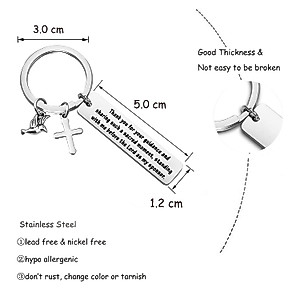 Gzrlyf Confirmation Sponsor Keychain Thank You Confirmation Gifts for Sponsors Godfather Godmother (Keychain)