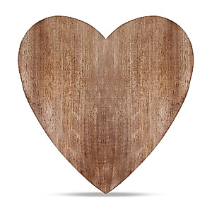 SUNDERSHALA Wooden Serving Tray Plate - Heart Shape - Best Romantic Idea For Everyone You Love - Unique and Handmade Wedding Serving Tray Plate for Snack(8"x8"x1.5") Set of 1