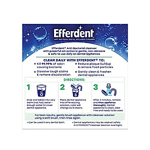 Efferdent Retainer Cleaning Tablets, Denture Cleaning Tablets for Dental Appliances, Minty Fresh & Clean, 44 Count