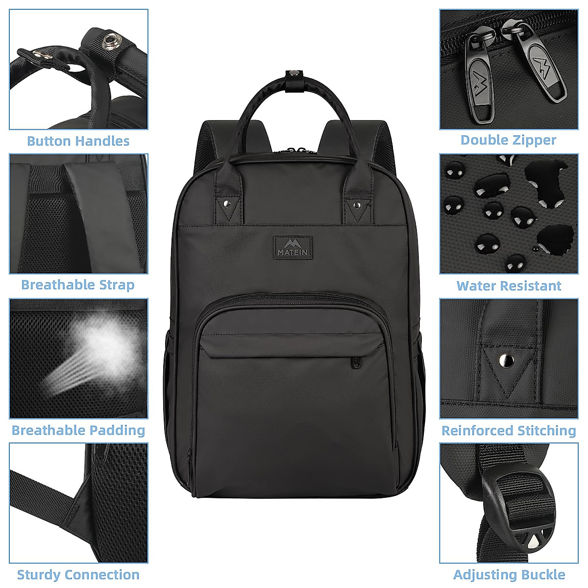 Nurse Backpack for Women, Water Resistant School Laptop Bookbag with Removable Organizer Nurse Student Gifts, Durable Medical Clinical College Computer Bag for Travel, Work, Home Visits, Black