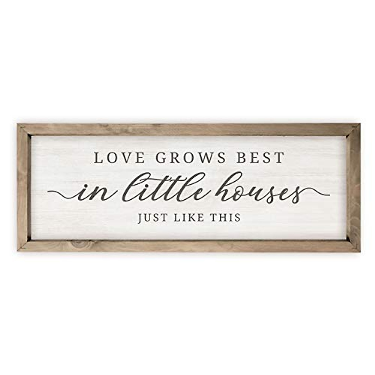 Love Grows Best In Little Houses Just Like This Rustic Wood Sign 6x18 (Frame Included)