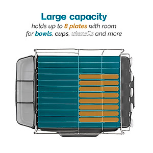 Polder KTH-615 Dish Rack & Tray 4 PC Combo– Advantage System Includes Rack, Drain Tray, Removable Drying Tray & Cutlery Holder – Stainless Steel & Plastic