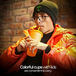 Osprey Store Color Changing Cups Tumblers with Lids and Straws - 5 Reusable Tumblers Plastic Cold Cups for Adults Kids 24 Oz Tumbler