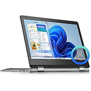 jumper 2 in 1 Laptop, Dual-Core Intel Celeron N4000 CPU, 4GB DDR4 128GB Storage, 11.6 Inch UHD Touchscreen Display(1366X768), Windows 11 Laptop Computer with 2.4G/5G WiFi, Bluetooth 4.2, HD Webcam.