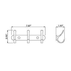 JOMOO 8 Inch Coat Hooks Towel Clothes Backpack Hat Rack Robe Jacket Bathrobe Scarf Hanger Multifunctional Towel Stand Chrome
