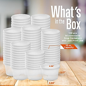 SQUATZ 100 Microwavable Food Container - 16oz Translucent Meal Box Storage with Lids, Ideal for Storing Soups, Condiments, Sauces, Dressing, Salads, Fruit, Baby Food, Healthy Snacks, and Leftovers