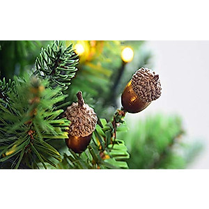 KISEER 100 Pcs Artificial Acorns Bulk Small Fake Lifelike Simulation Acorn with Natural Cap for Crafts, Wedding, Home Vase Filler Decor