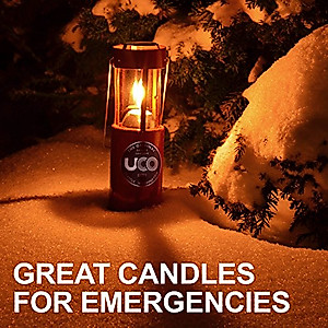 UCO 12-Hour Natural Beeswax, Long-Burning Emergency Candles for Candle Lantern, 9 Pack