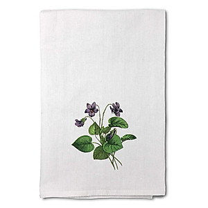 Style In Print Custom Decor Flour Kitchen Towels Violets Vintage Look A Botanical & Flowers Botanical & Flowers Flowers Cleaning Supplies Dish Towels Design Only
