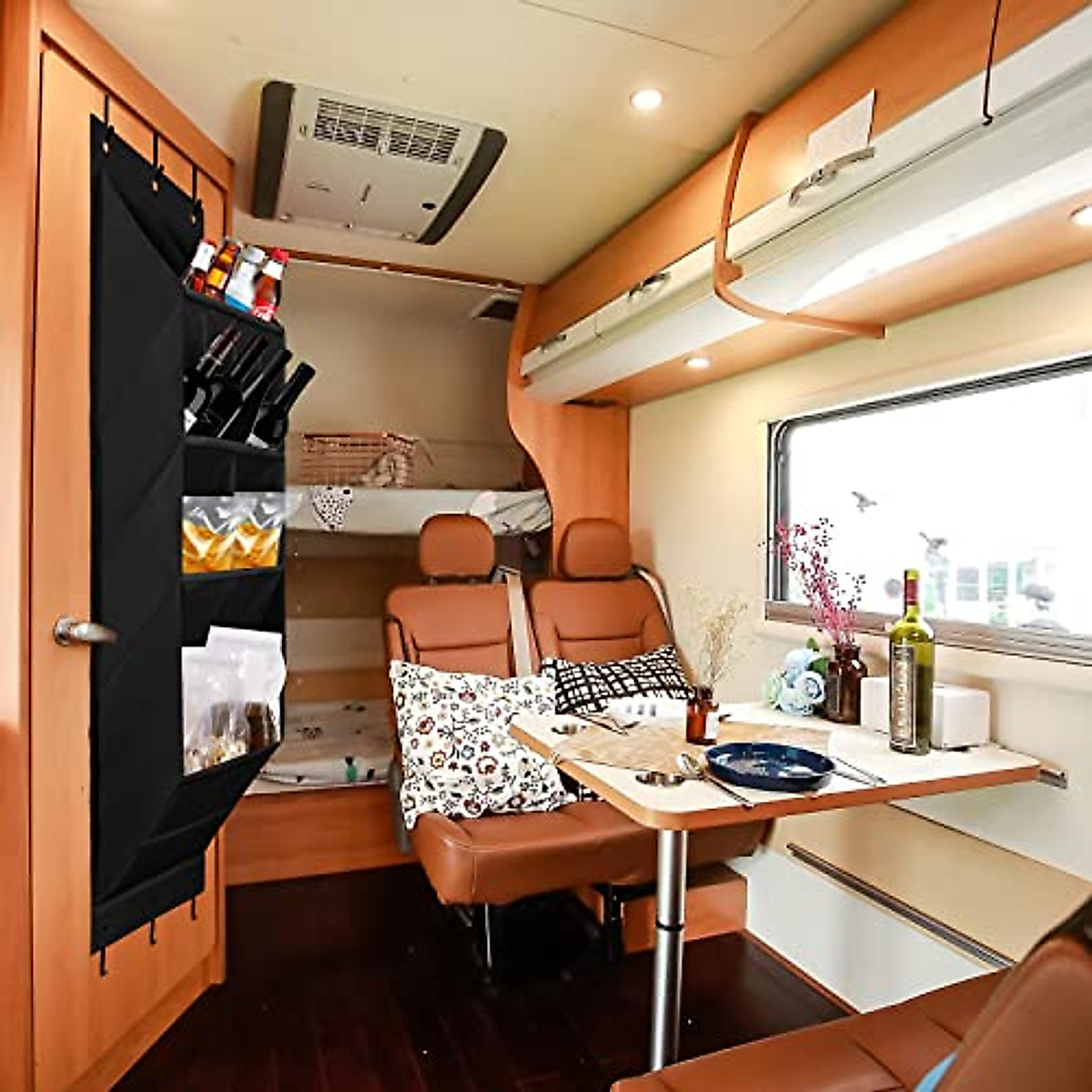 Yteseery 2 Pack Door Shoe Rack with Large Deep Pockets, Hanging Shoe Organizer for Narrow Door, Over The Door Shoe Organizer for Dorm, Door,Closet Door RV, Black