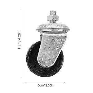 DOITOOL Swivel Caster Wheels 16mm Horizontal Jack Caster Wheel Stem Caster Heavy Duty Hydraulic Jack Wheel for Cart Furniture Bed A