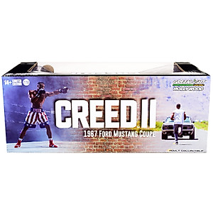 Greenlight 1967 Coupe Matt Black with White Stripes (Weathered) (Adonis Creed's) Creed II (2018) Movie 1/18 Diecast Model Car 13626