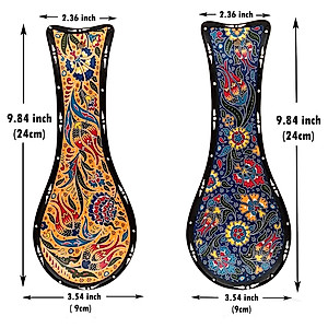 Ayennur Turkish Ceramic Spoon Rest for Stove Top Set of 2-Spoon Holder for Countertop,Kitchen Decor for Counter-Handmade Dishwasher Safe