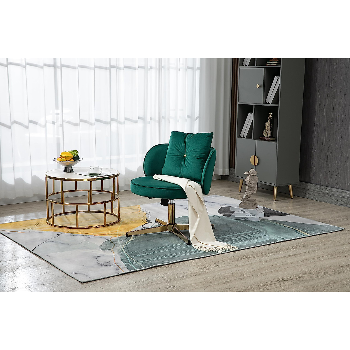 COOLMORE Home Office Desk Chair, Vanity Chair, Modern Adjustable Home Computer Executive Chair Swivel Task Chair for Small Space, Living Room, Make-up, Studying