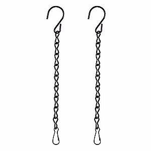 2 Pack Hanging Chain for Bird Feeders, Planters, Lanterns and Ornaments (9.5 Inch, Black)