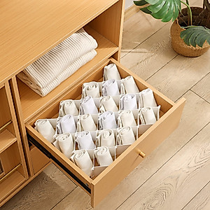 ROUFA Drawer Dividers Organizers, Plastic Drawers Organizer for Panties and Bras, Honeycomb Drawer Separator for Socks, Leggings, Belt and Scarf (2 Sets of White)