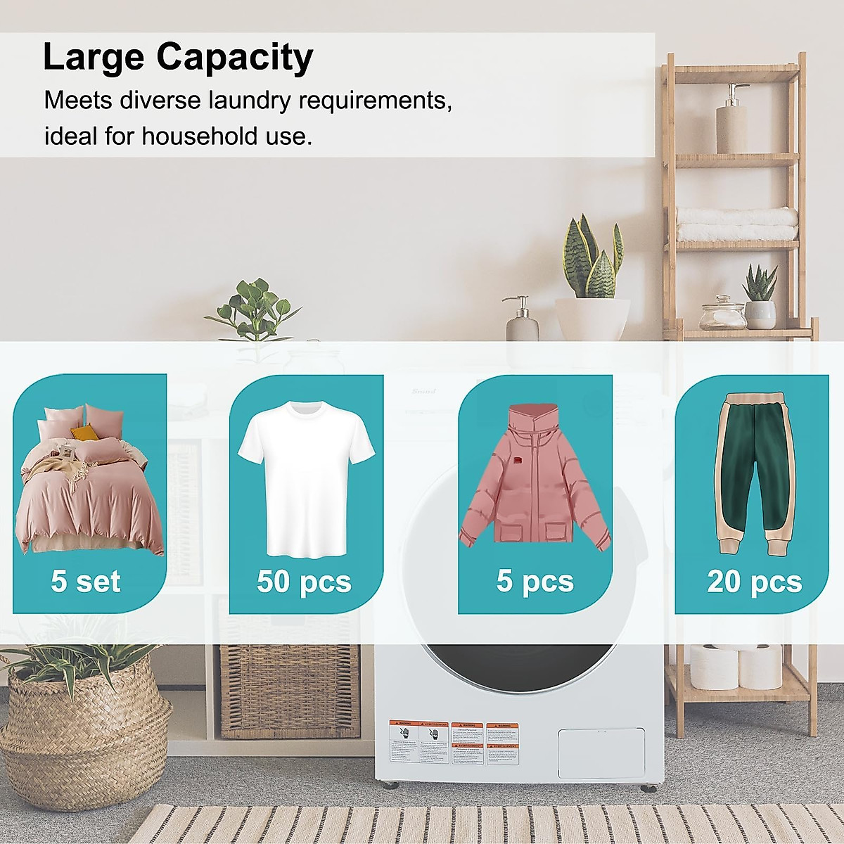 All in One Washer and Dryer Combo 24 inch, 2.7 cu.ft Front Load Washer Dryer in One 26 lbs, 1400 RPM,16 Cycles, for Laundry,Apartment,Dorm, White