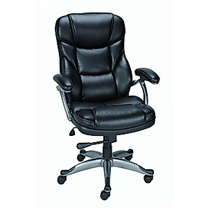 STAPLES 923523 Osgood Bonded Leather High-Back Manager's Chair Black