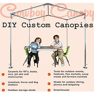 10' x 20' Low Peak Canopy Fittings Kit, DIY Metal Carport Frame Parts, 1" EMT