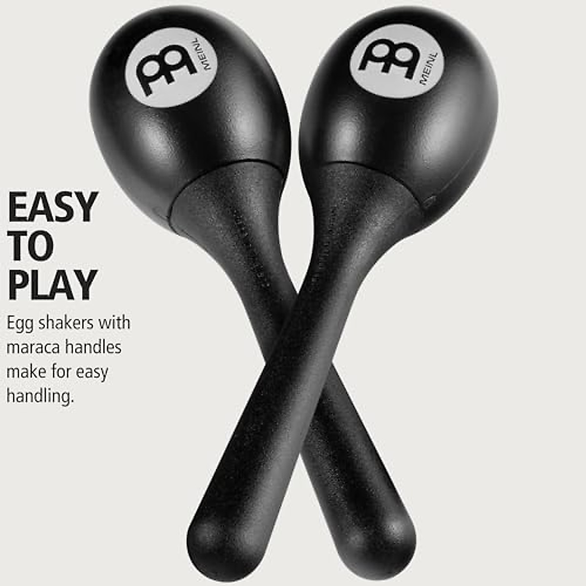 Meinl Percussion PEMBK Plastic Egg Maracas, Black