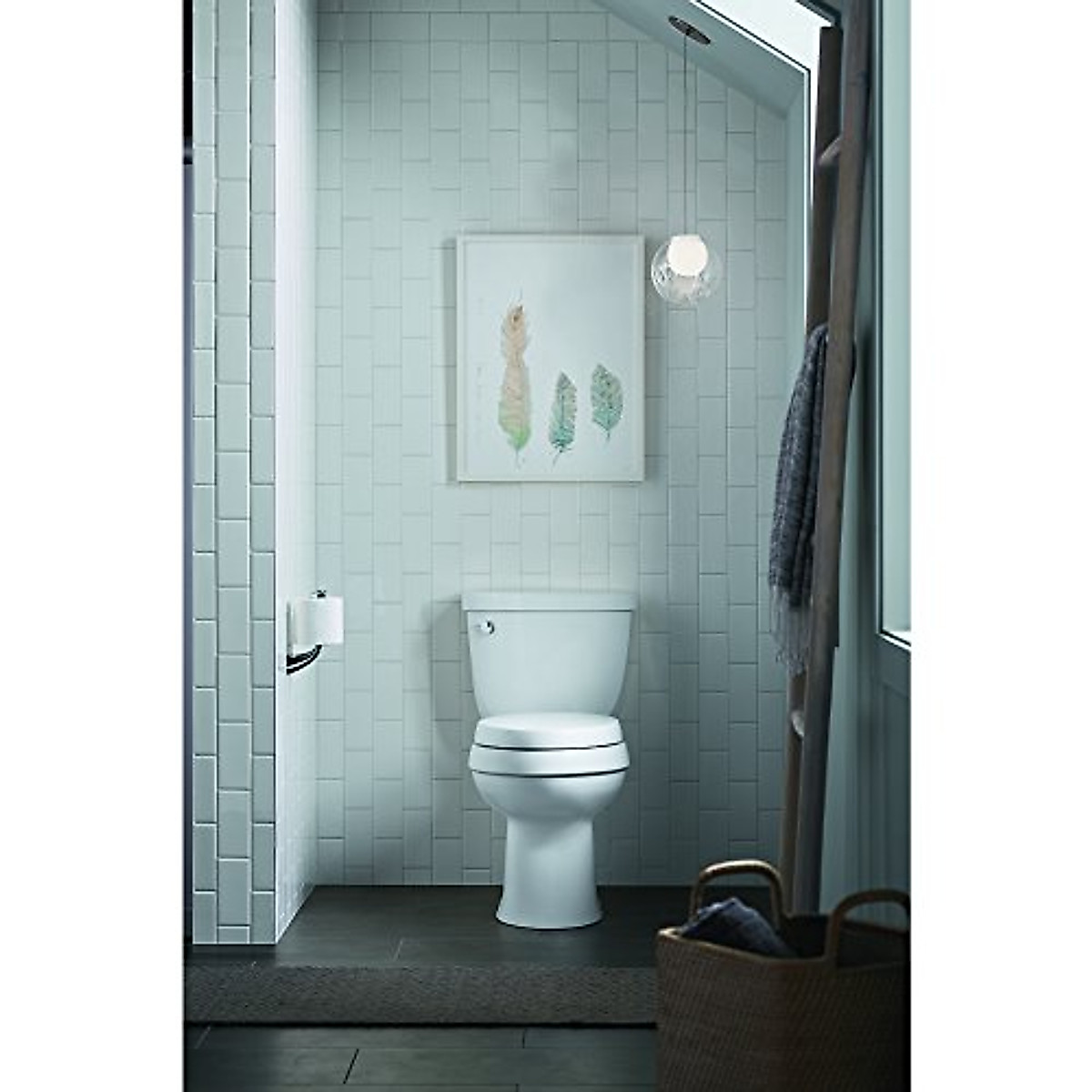 KOHLER 5588-0 Purefresh Elongated Nightlight, Grip-Tight Bumpers, Quiet-Close Release Hinges, Quick-Attach Hardware, No Slam Toilet Seat, White