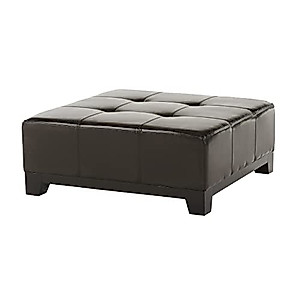 Christopher Knight Home Darlington Bonded Leather Ottoman, Espresso Brown