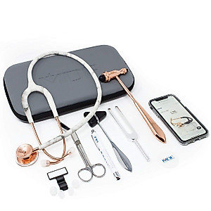 MDF Instruments, Hard Travel Carrying Case with Mesh Pocket, Medium Size, Fits MD One & Acoustica Stethoscopes, Reflex Hammers, Sphygmomanometers, Penlights, Doctor & Nurse Accessories (MDFSCM12)