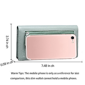 GOIACII Wallets for Women RFID Blocking Ultra Slim Real Leather Credit Card Holder Clutch