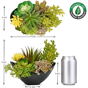 Luxsego Artificial Succulents Plants, Fake Potted Plants - 7.2 Inch Faux Succulents, Artificial Plants & Greenery for Hone Garden, Table Desk Shelves, Bathroom, Office Decorations(1 Pot)