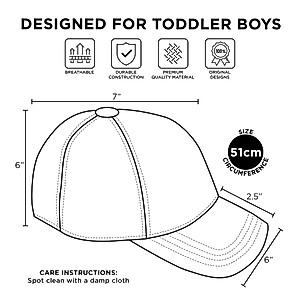 Disney Boys Baseball Cap, Lightning McQueen Adjustable Toddler Hat, Ages 2-4, Black