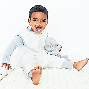 Tealbee DREAMSUIT: Toddler Sleep Sack with Feet 2T 3T - 1.2 TOG Four Season Baby Wearable Blanket for Walkers - Bamboo, Organic Cotton Sleeping Bag - Love Milk