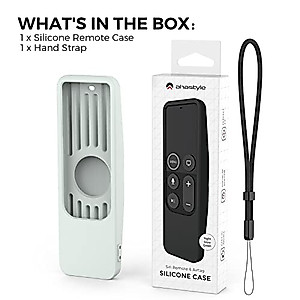 AhaStyle Protective Case for Apple TV Siri Remote [1st Gen] with AirTag Holder, Anti Slip Silicone Cover Compatible with 2016 Apple TV HD and 2017 Apple TV 4K [1st Generation] (Glow Green)