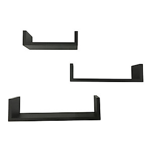 EWEI'S HomeWares Ewei ' S Homewares Floating U Shelves Whc 1004 Cd WHC1004CD-ES, 17 in x 4 in x 4 in, Espresso Finish