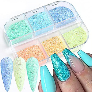 Dip Nail Remover 6 Grid/Set Nail Glitter Powder Glitter Nail Glitter Sugar Powder Irregular Particle Nail Styling Powder Set Nail Decoration Nail Glitter（B-A)