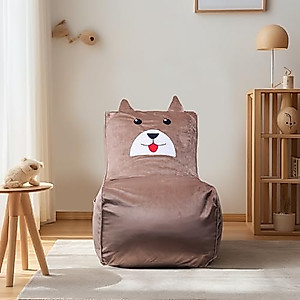 DKLGG Cute Dog Bean Bag Chair for Kids, Stuffed Animal Beanbag Chairs Soft and Comfy Stuffable Zipper for Girls Boy Room Decor Large, Animal