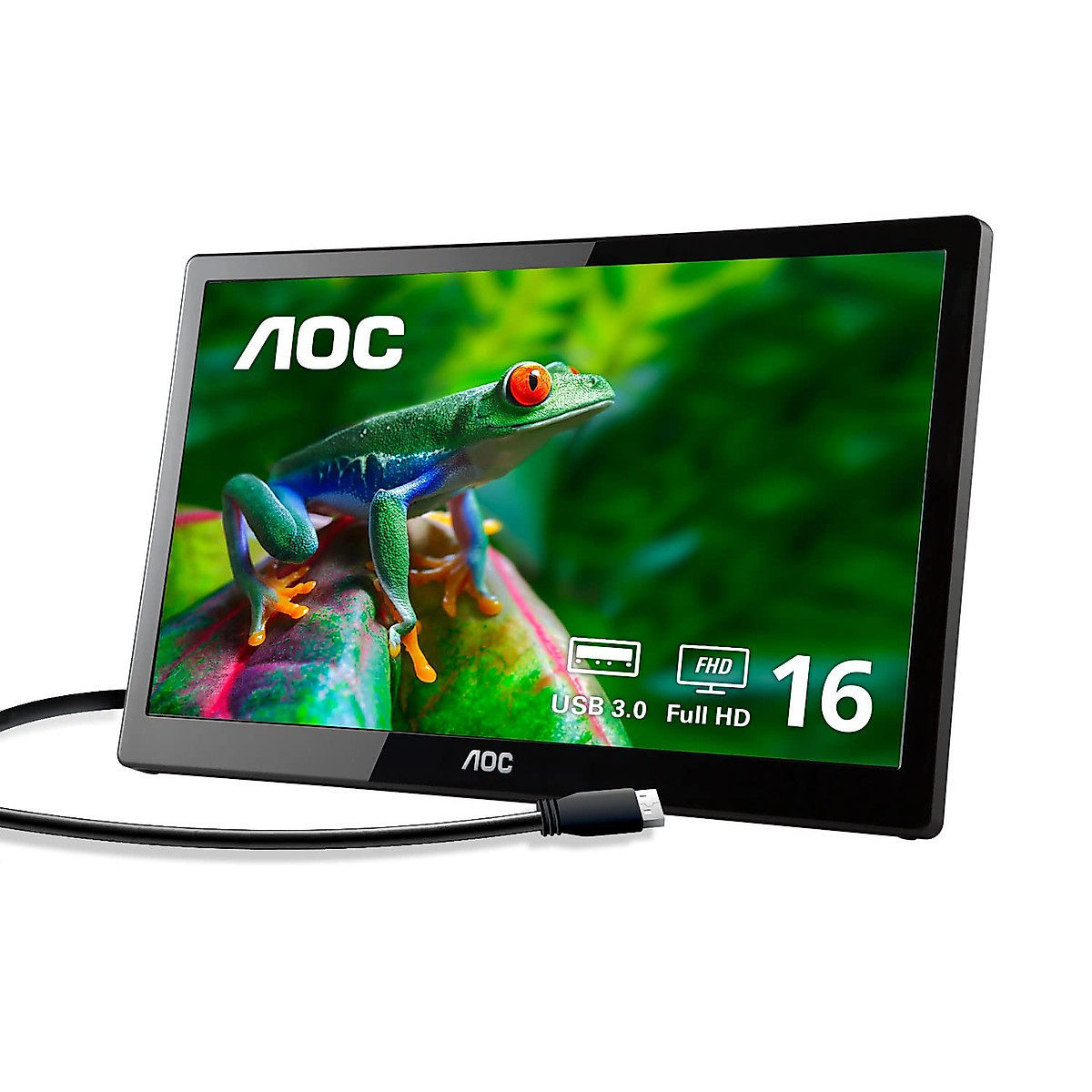 AOC I1659FWUX 15.6" USB-powered portable monitor, Full HD 1920x1080 IPS, Built-in Stand, VESA