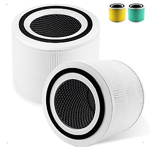 Core 300 Replacement Filter for LEVOIT Core 300 and Core 300S Air Purifier, 2 Pack 3-in-1 H13 True HEPA Filter Replacement, Core 300-RF, White