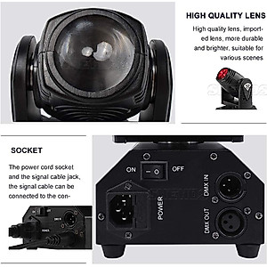 SHEHDS Moving Head Lights Mini LED 10W RGBW 4in1 Beam/Strobe Stage Lights Professional 11/13 DMX Channels Sound Activated DJ Lights for Disco Club Party Dance Wedding Bar - 2 Pack