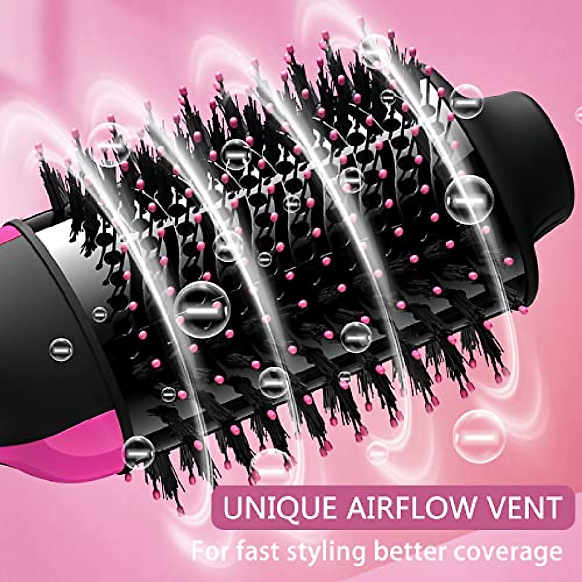 Hair Dryer Brush Blow Dryer Brush in One, 4 in 1 Styling Tools Blow Dryer with Ceramic Oval Barrel, Hair Dryer and Styler Volumizer, Hot Air Brush Hair Straightener Brush for All Hair Types