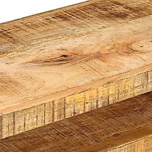 vidaXL Solid Mango Wood TV Unit - Versatile and Stylish Wooden TV Stand with Spacious Drawers and Shelf - Durable, Polished, and Painted - 43.3"x11.8"x15.7" Dimensions