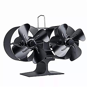 YJYGR Heat Powered Stove Fan Quiet Fireplace Eco Fan Heating Distribution No Electricity Or Battery 8 Blades Connectors