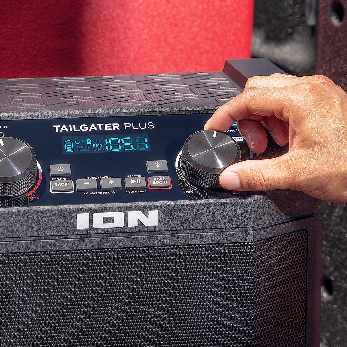 ION Audio Tailgater Plus - 50W Portable Outdoor Wireless Bluetooth Speaker with 50 Hour Battery, Microphone, Radio and USB Charging