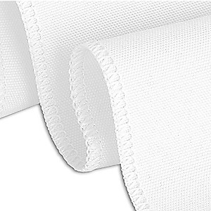 LinenTablecloth 90 x 132-Inch Rectangular Polyester Tablecloth with Rounded Corners, White