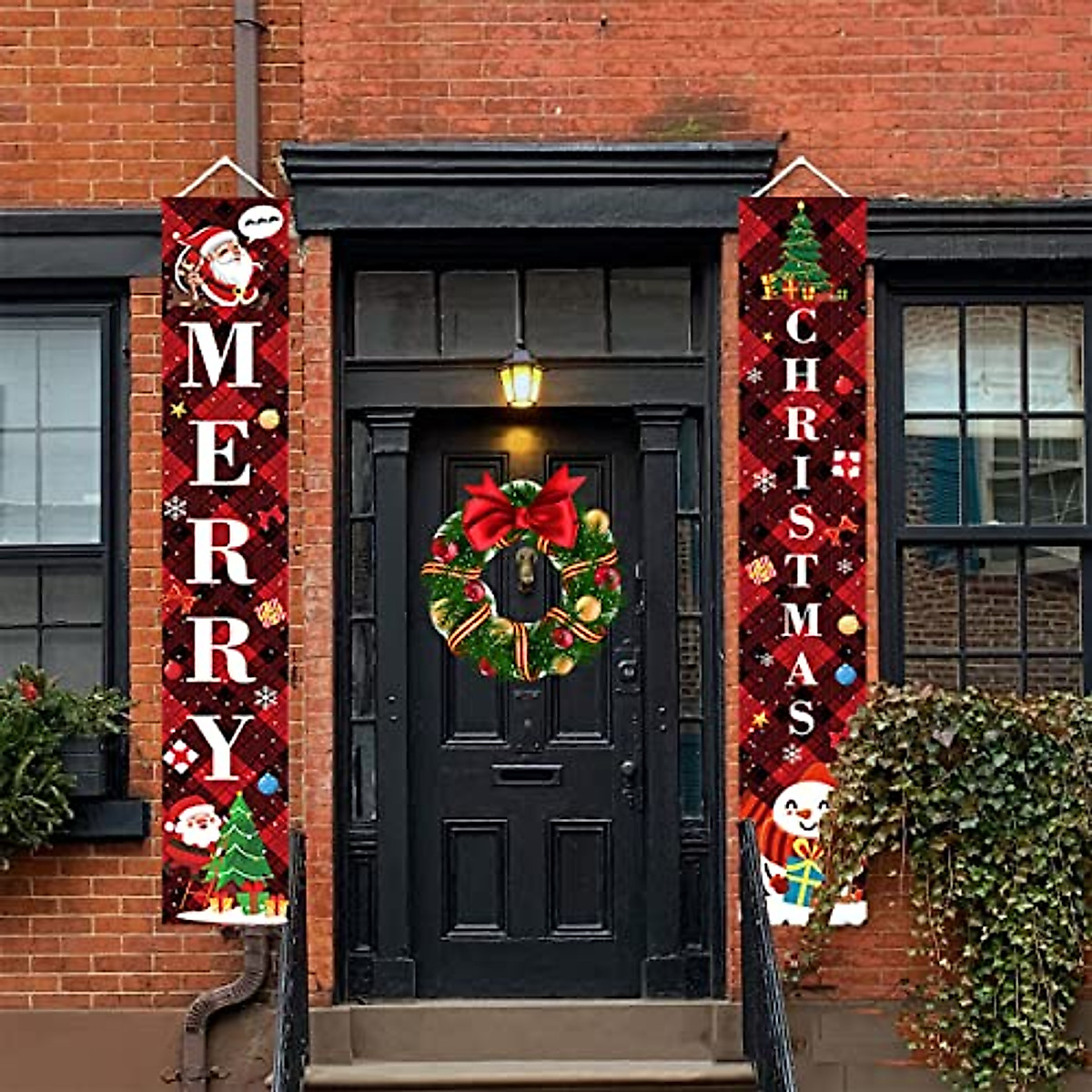 Merry Christmas Decorations Outdoor | Merry Christmas Decorations Front Porch Banners for Halloween Porch Decor | Fall Decor | Halloween Decorations Indoor