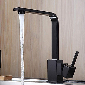 Bathtub Upgraded Best Modern Hot & Cold Mixer Single Lever Single Handle Kitchen Sink Tap, matt Black Finish Monobloc Kitchen Taps